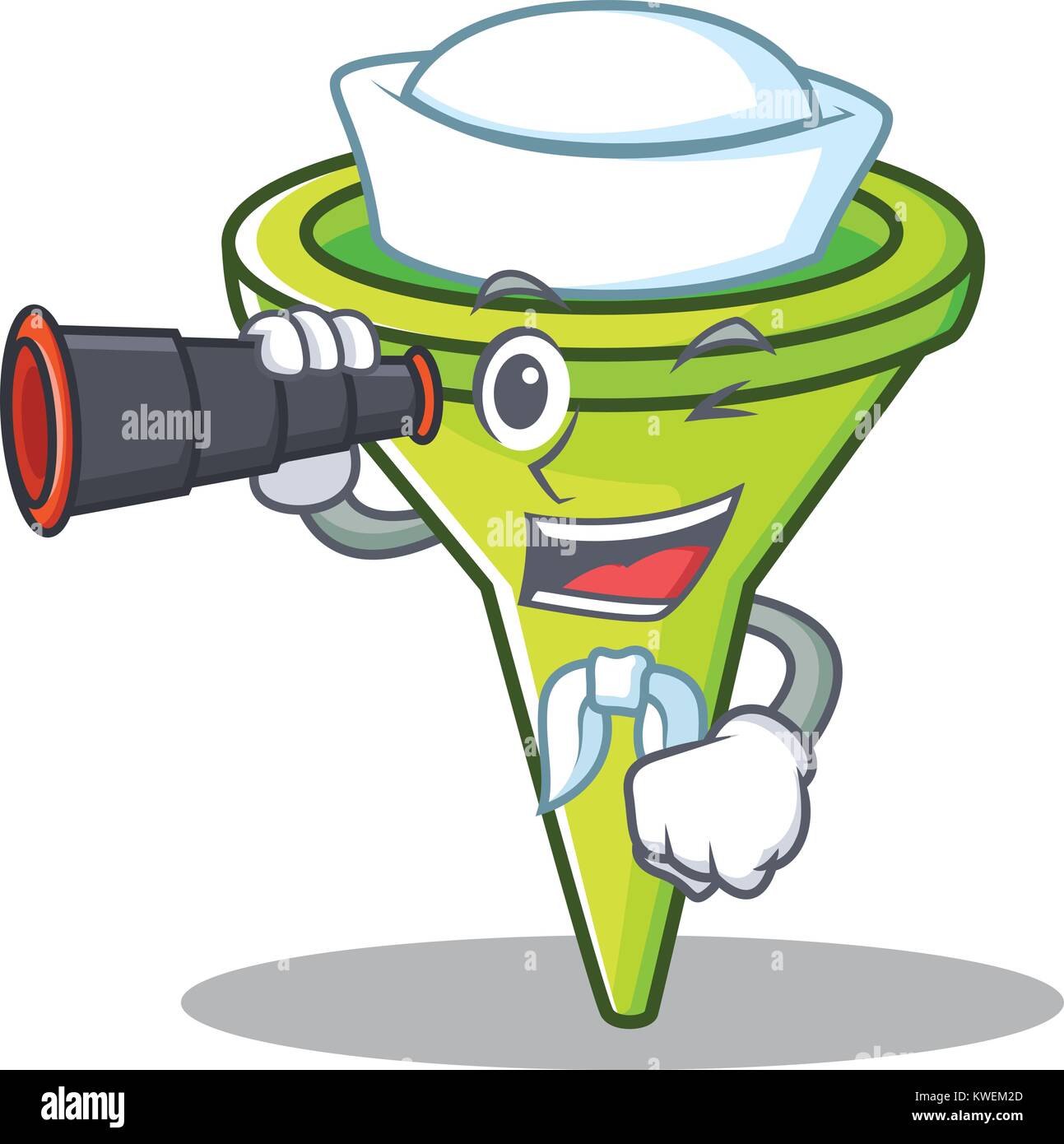 Sailor with binocular funnel character cartoon style Stock Vector Image ...