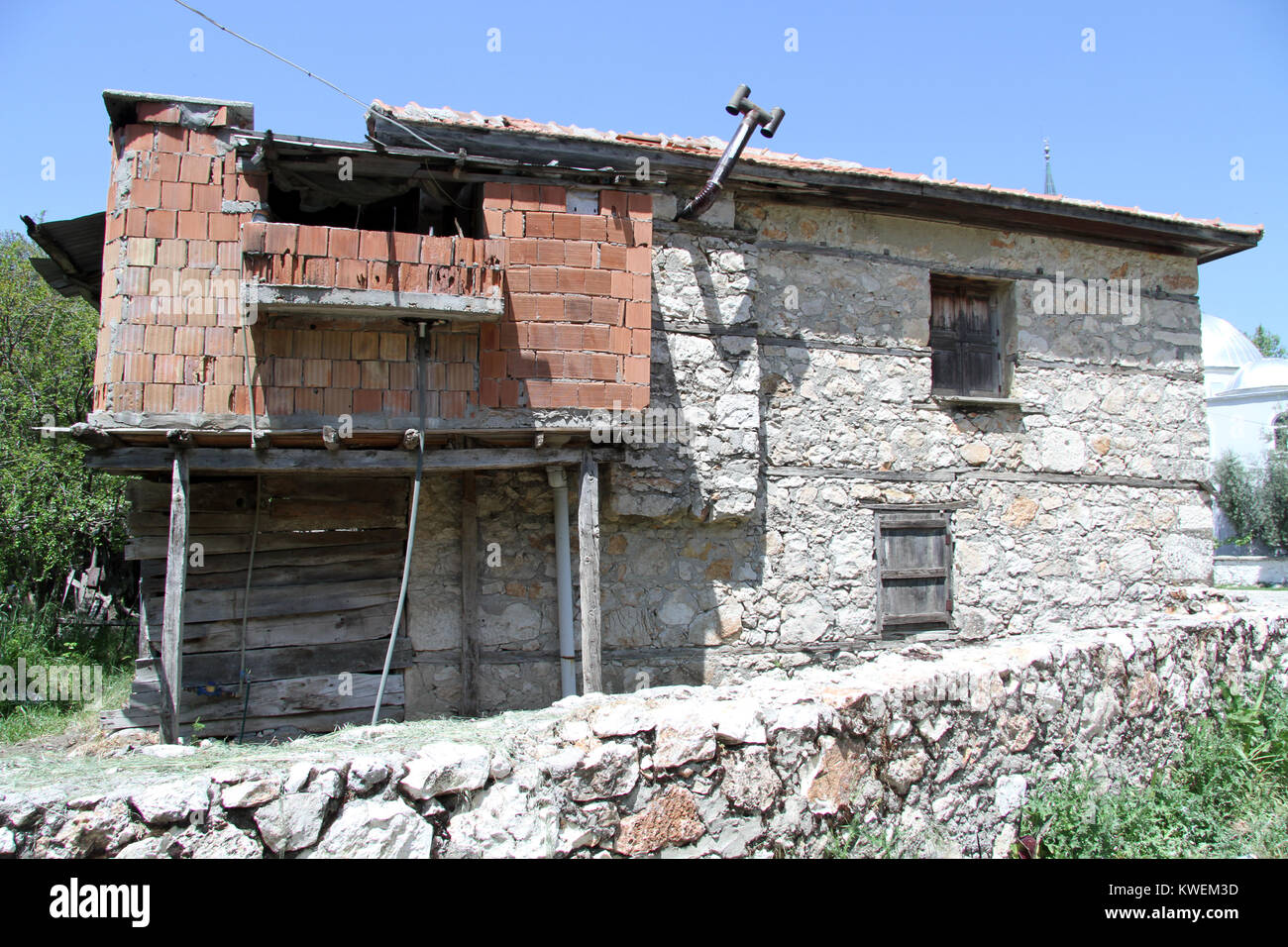 Old stone house in Bezirgan, Turkey Stock Photo - Alamy