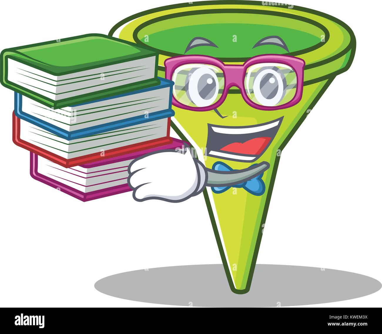 Student with book funnel character cartoon style Stock Vector Image ...