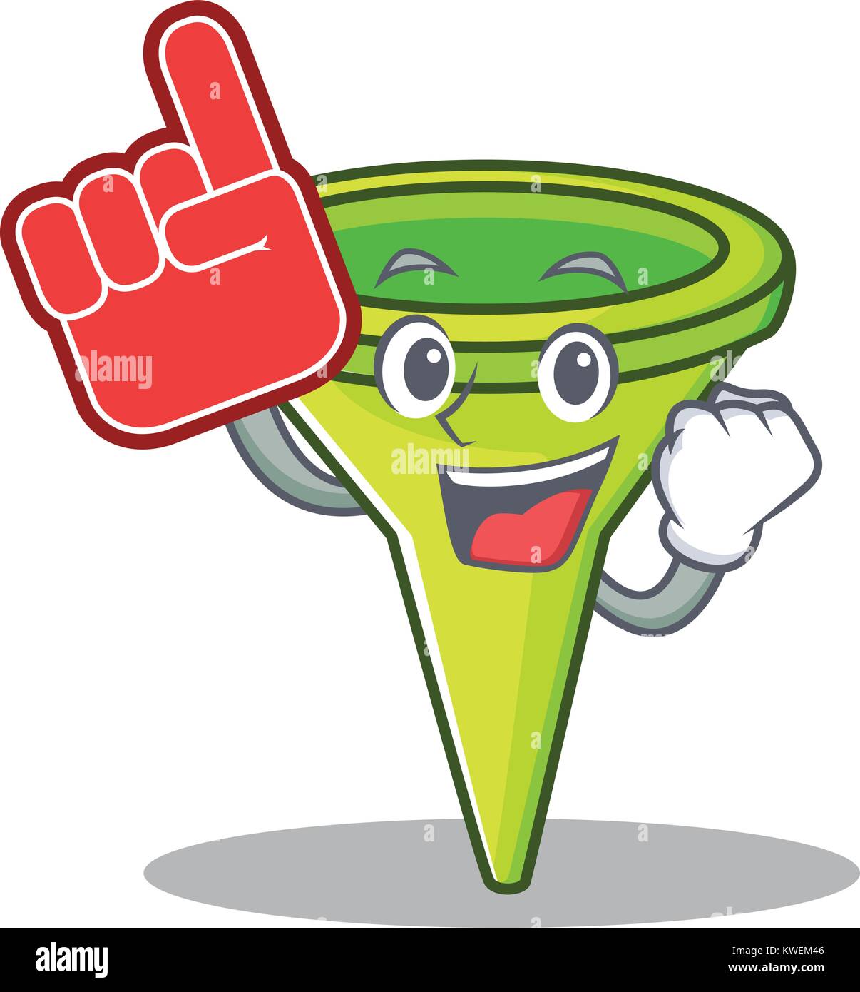 Foam finger funnel character cartoon style Stock Vector Image & Art - Alamy