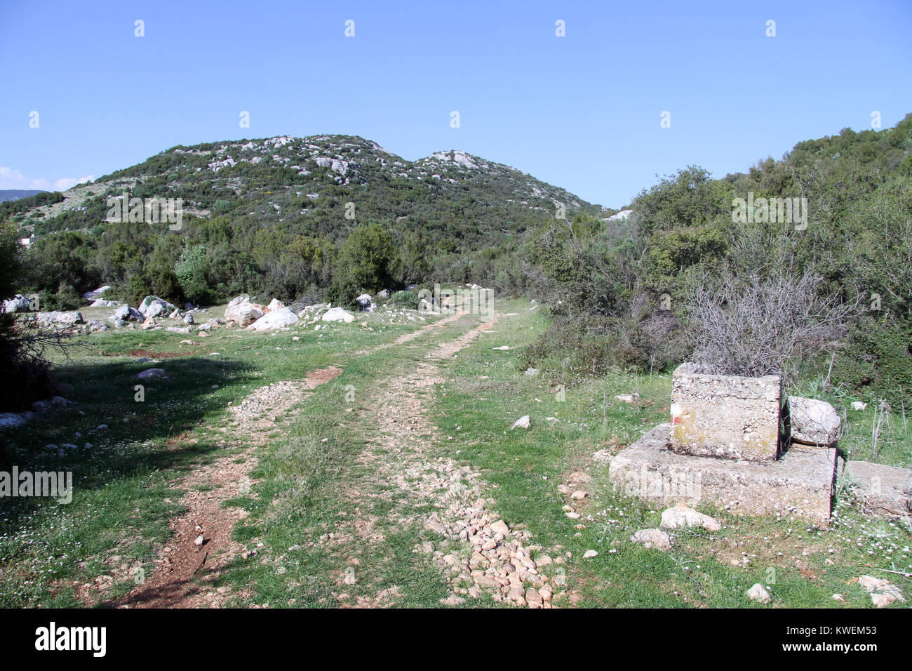 Dirt road and cement well in Turkey Stock Photo - Alamy