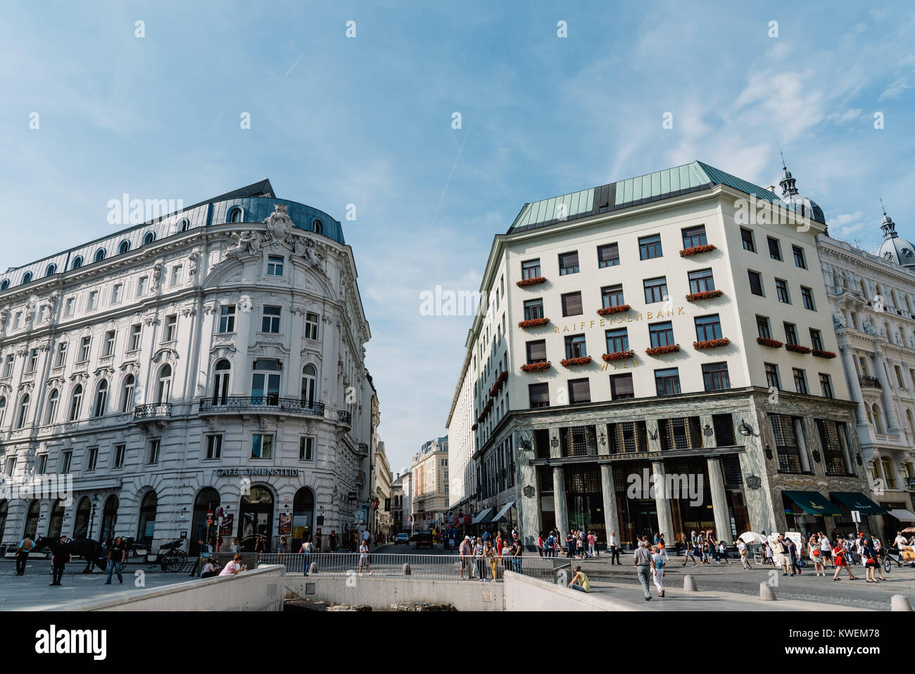 Vienna, Austria - August 16, 2017: Michaelerplatz in Vienna with ...