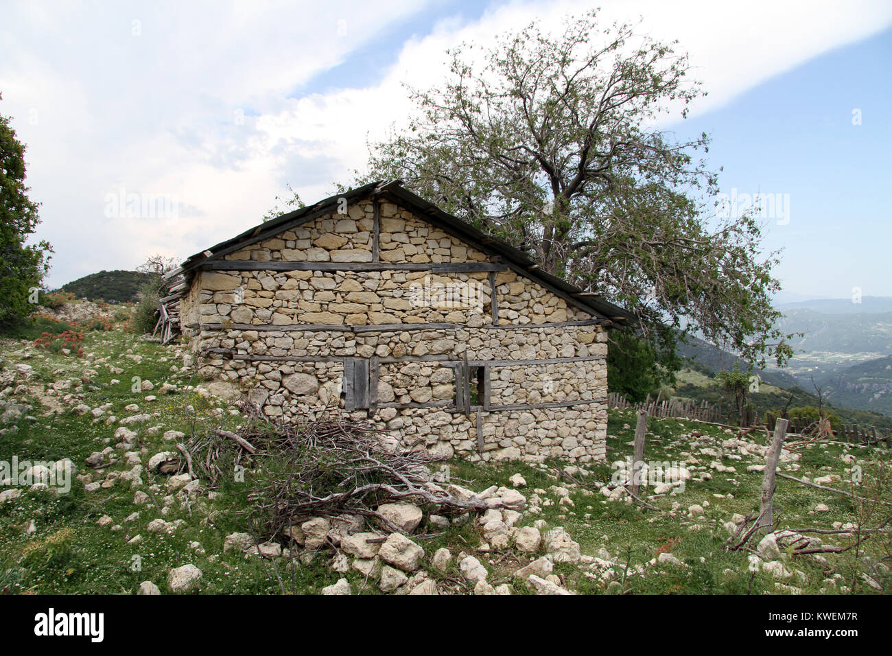Stone house on the tirkish farm, Turkey Stock Photo - Alamy