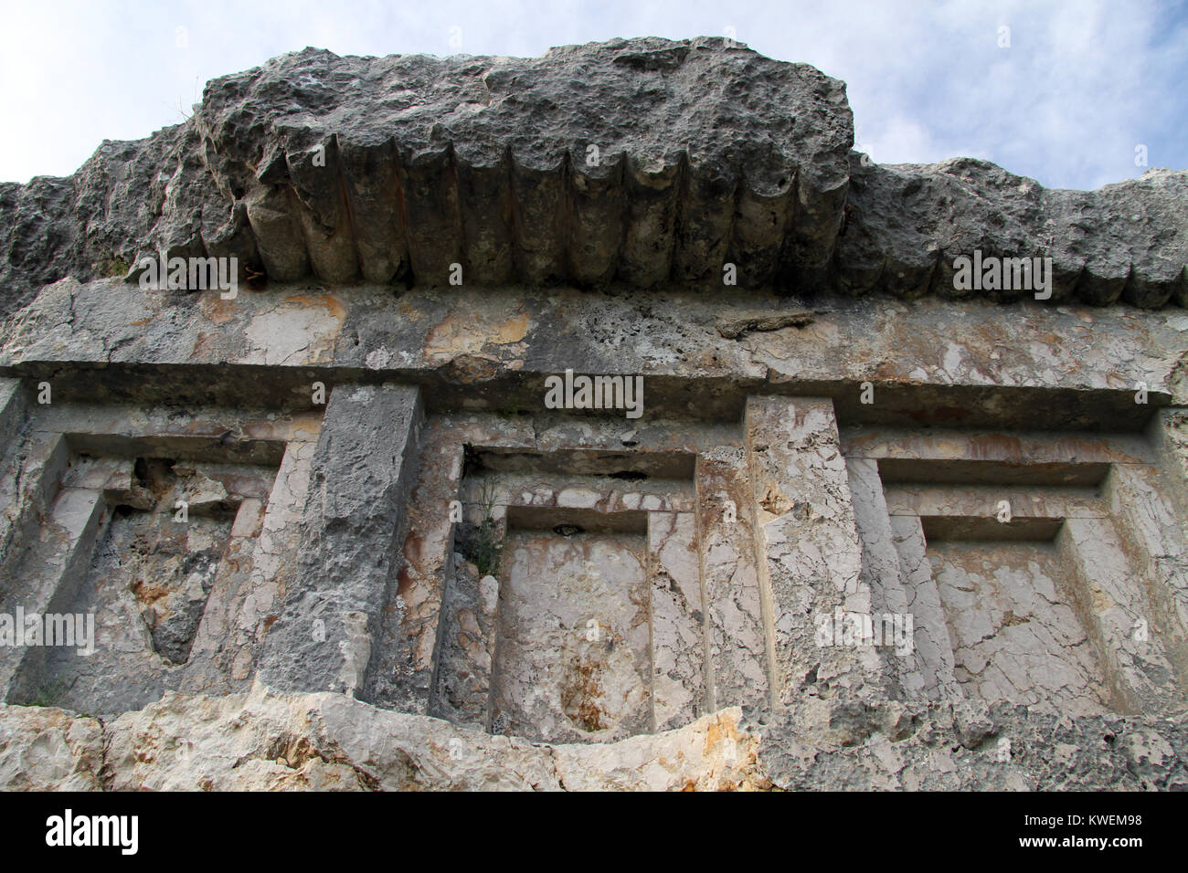 Part of stone ancient sarcophagus in Phellos, Turkey Stock Photo - Alamy