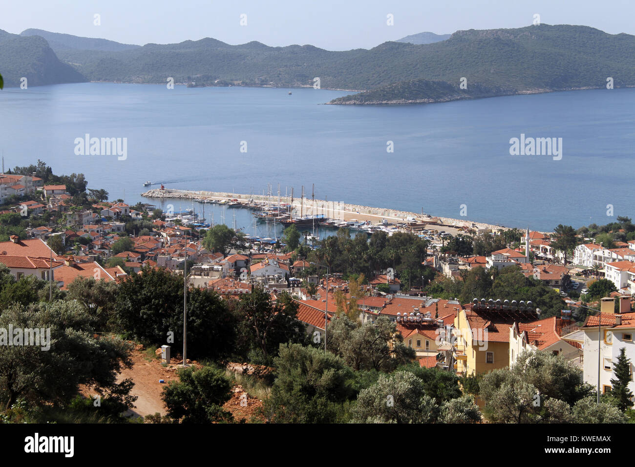 View of Kash and port in Turkey Stock Photo - Alamy