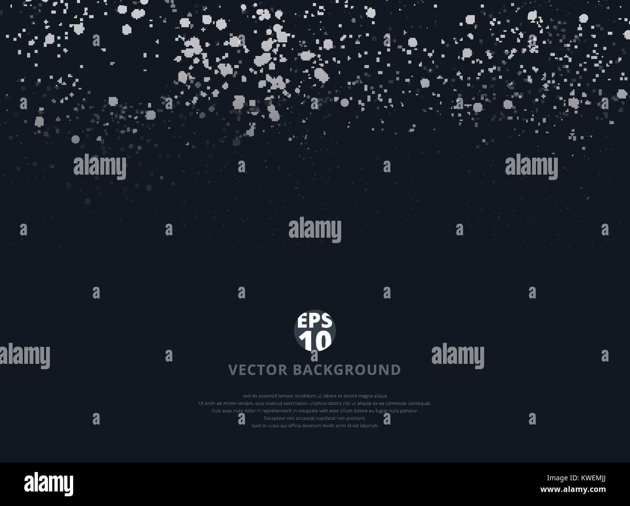 Abstract navy blue blurred background with bokeh and gold glitter ...