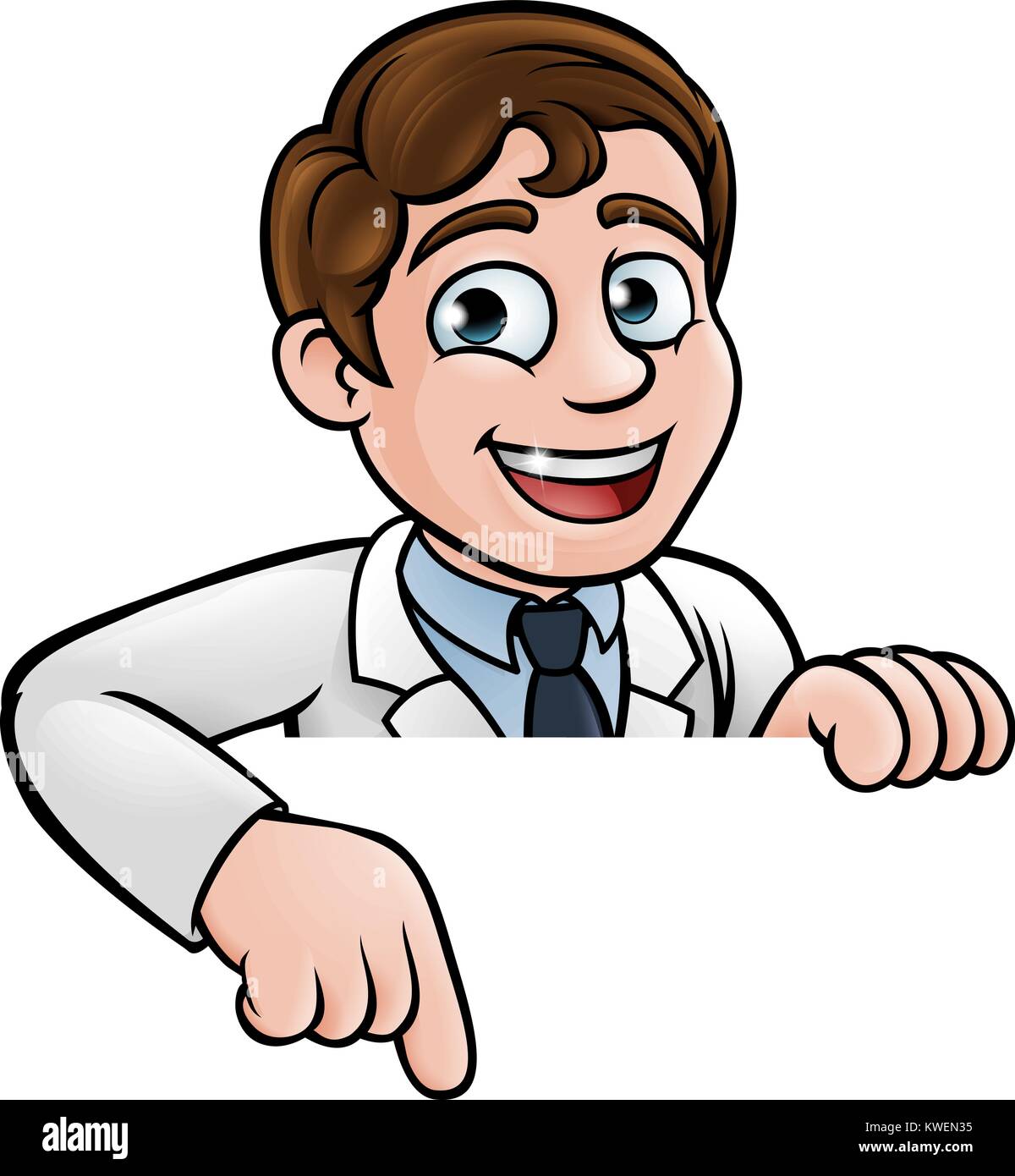 Pointing Cartoon Scientist Character Sign Stock Vector Image & Art - Alamy