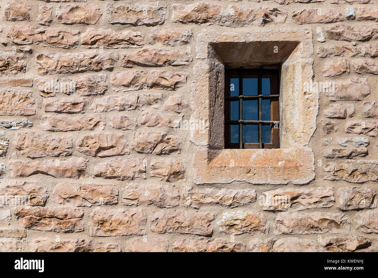 Assisi (Italy): Window on medieval stone wall Stock Photo - Alamy