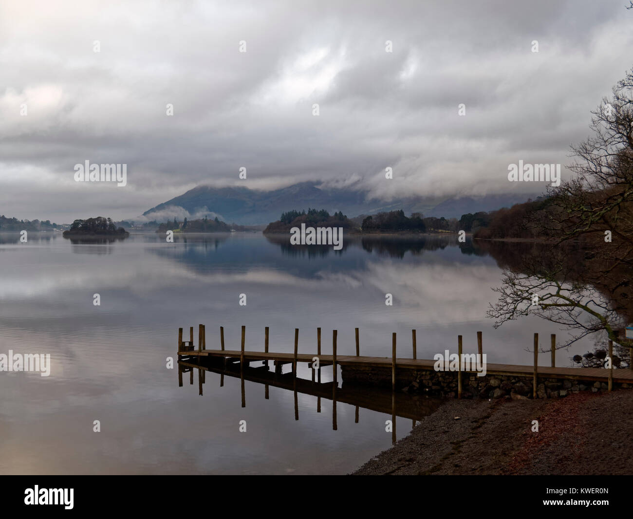 The Landing Stage at Barrow Bay on Derwent Water Lake in the English ...