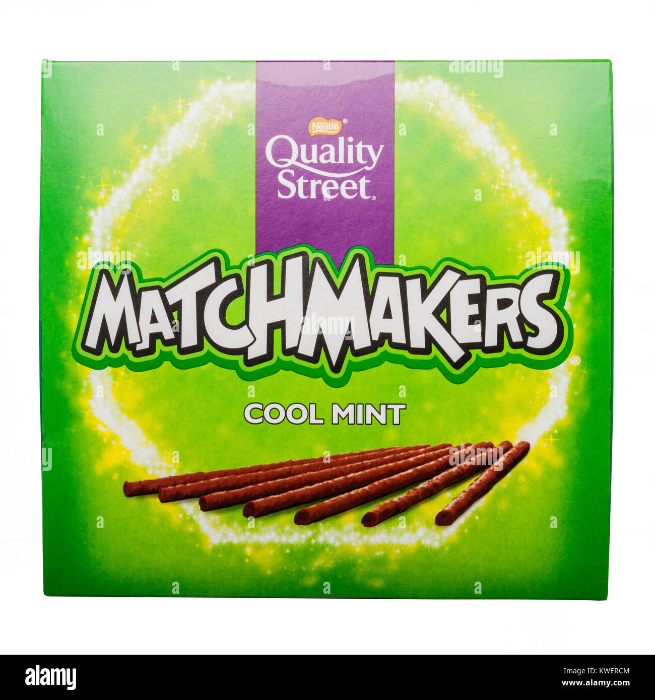 A box of Nestle Quality Street Matchmakers on a white background Stock ...
