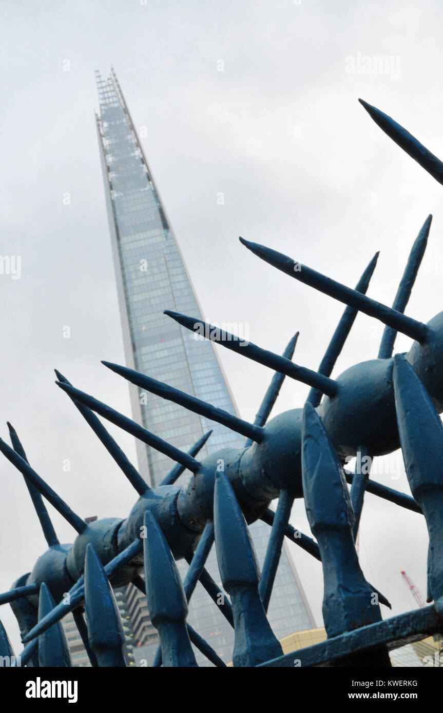 An unusual or different view of the shard office building in London ...