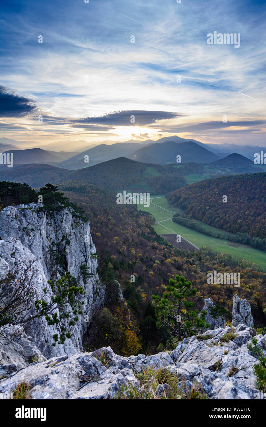 Weissenbach an der Triesting: view from mount mountain Peilstein to ...