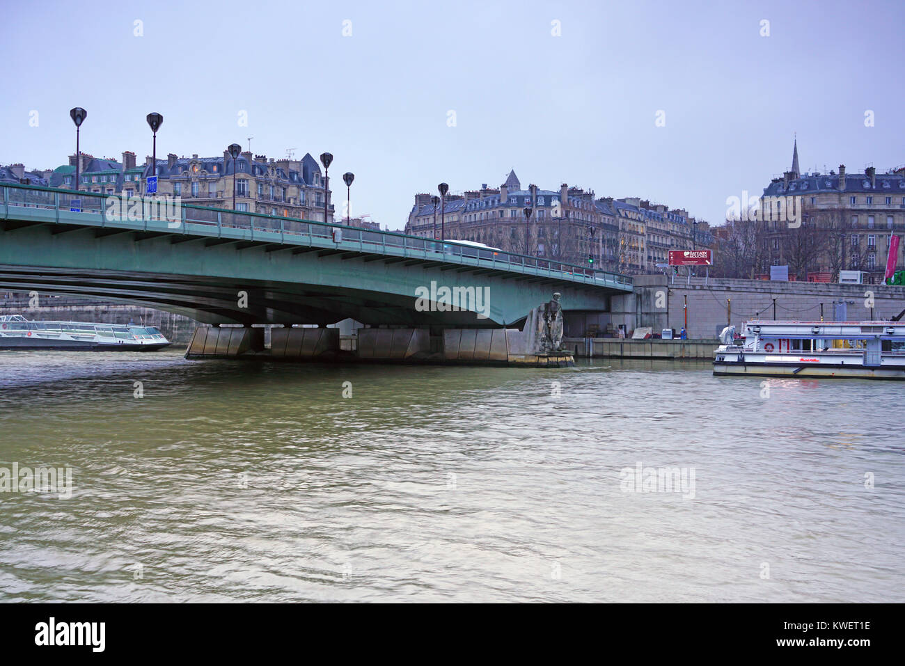 View of the Pont de l'Alma, a bridge over the River Seine in Paris ...