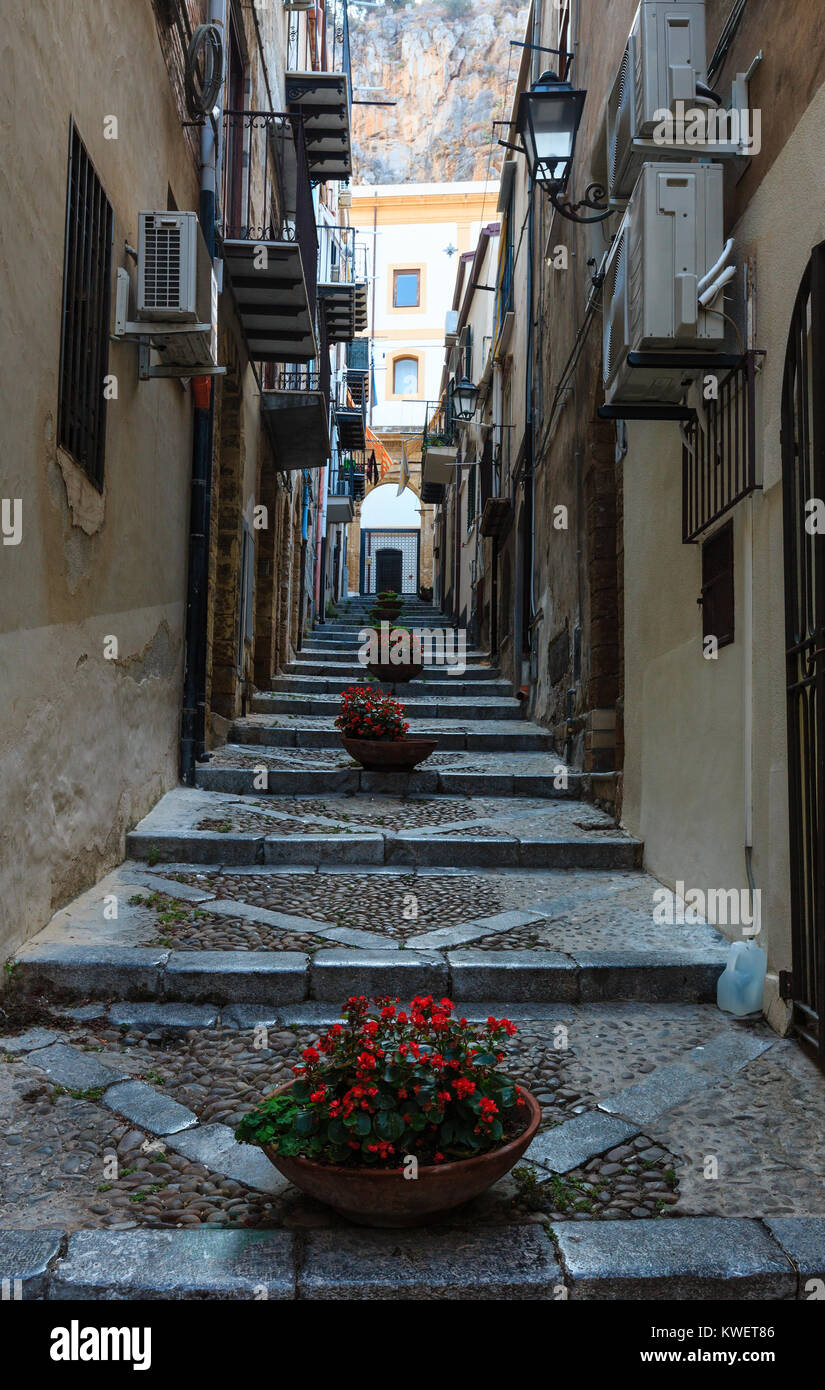 Cefalu old town view, Palermo region, Sicily, Italy Stock Photo - Alamy