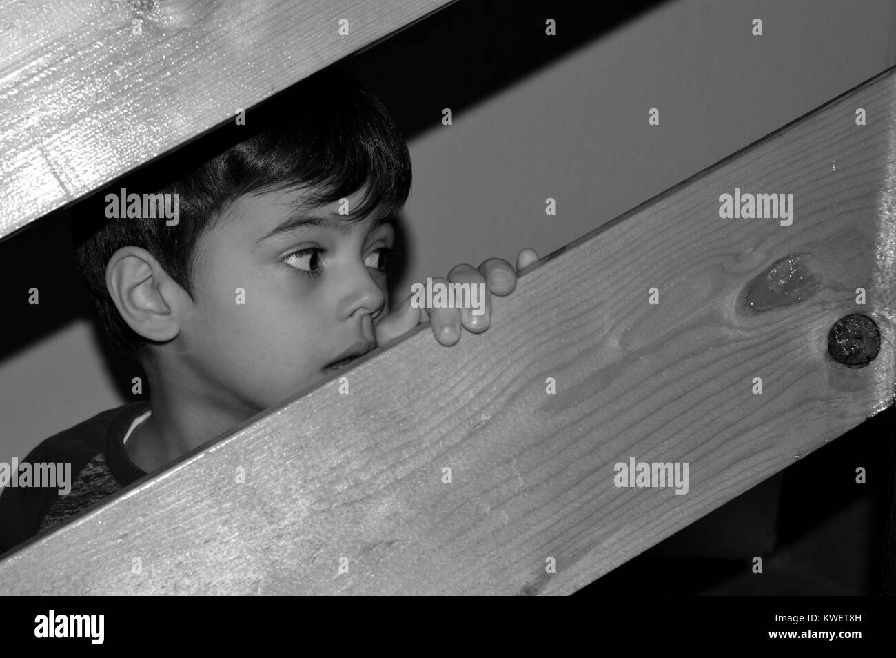 boy behind the fence Stock Photo - Alamy