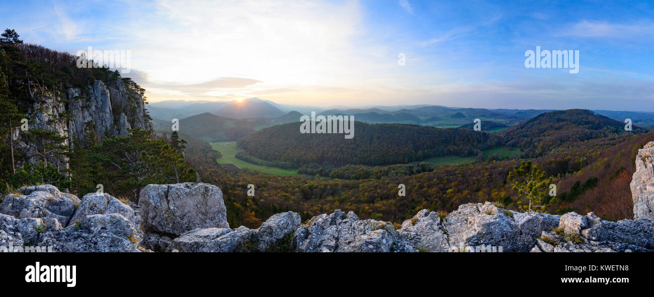Weissenbach an der Triesting: view from mount mountain Peilstein to ...