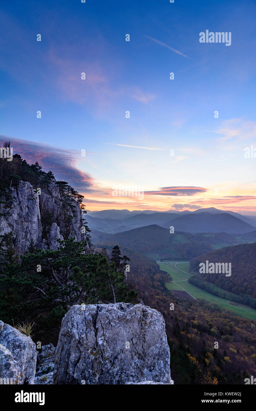 Weissenbach an der Triesting: view from mount mountain Peilstein to ...