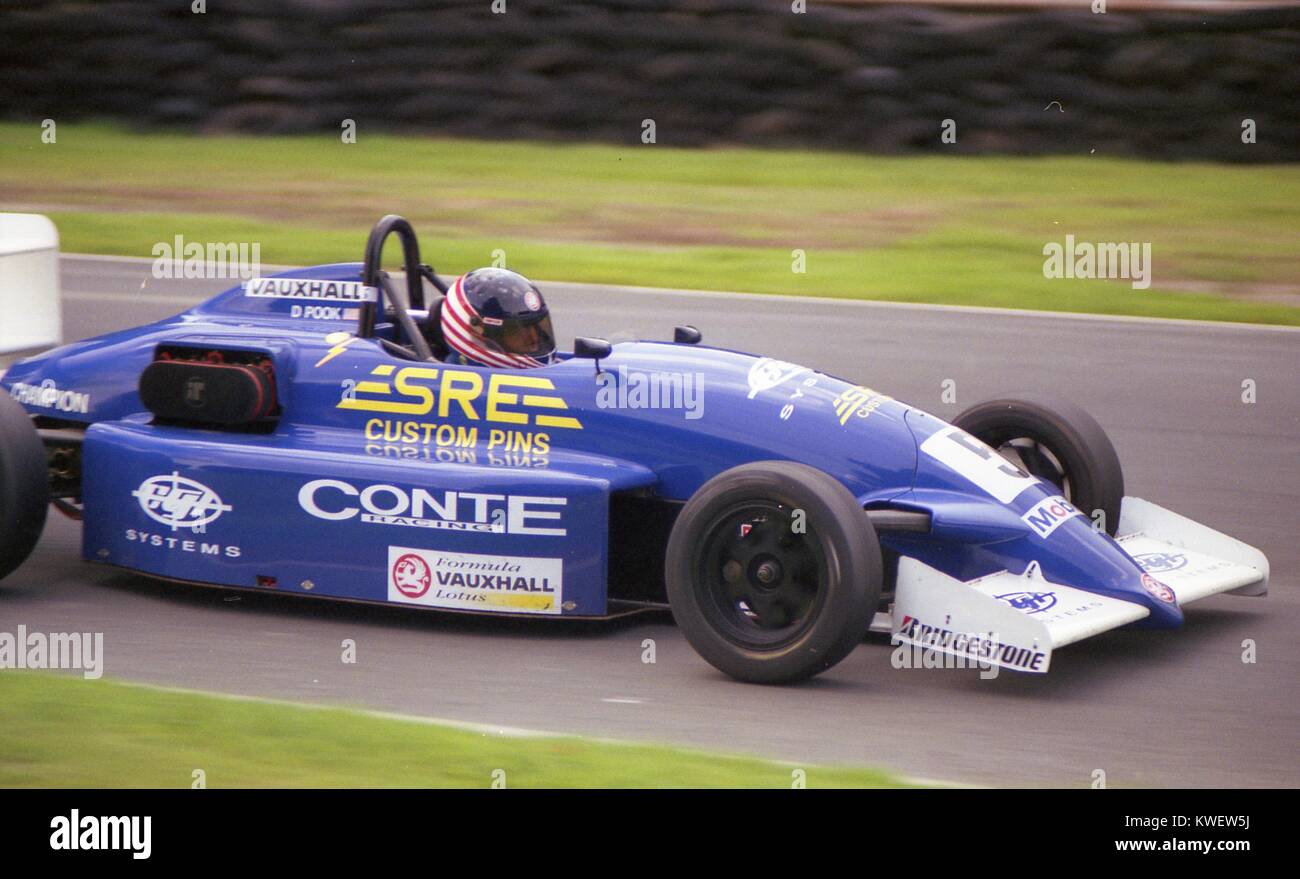 American racer David Pook, Formula Vauxhall Lotus testing. Oulton Park ...