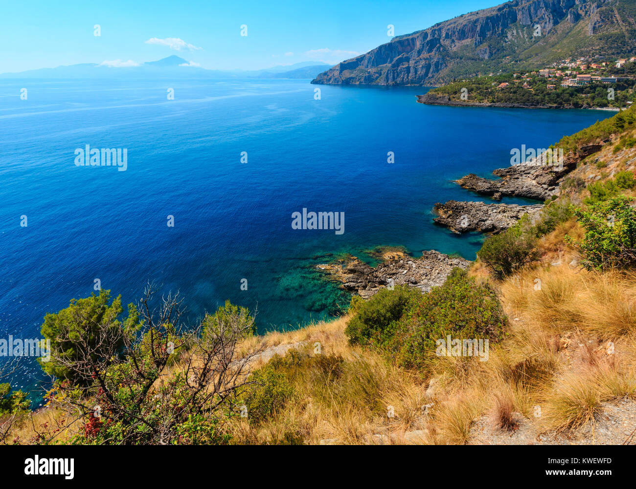 Beautiful Tyrrhenian sea coastline landscape. Not far from Sapri ...