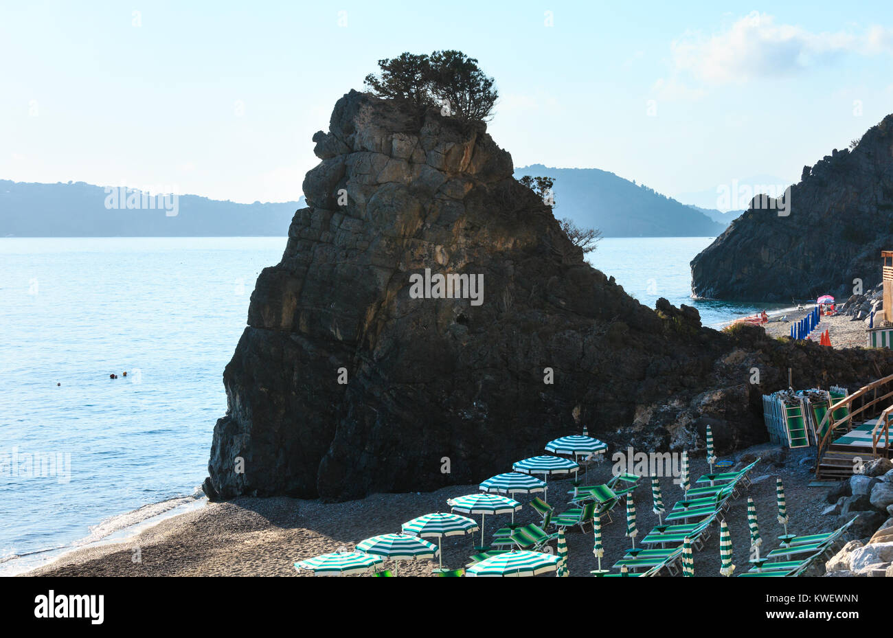 Beautiful Tyrrhenian sea coastline and beach landscape. Cilento and ...