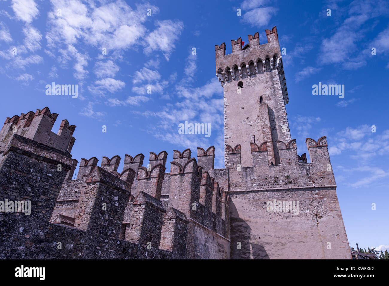 Rocca Scaligera castle in Sirmione town near Garda Lake in Italy Stock ...
