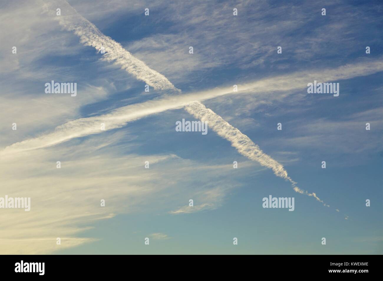 X Marks the Spot in the Sky Stock Photo - Alamy