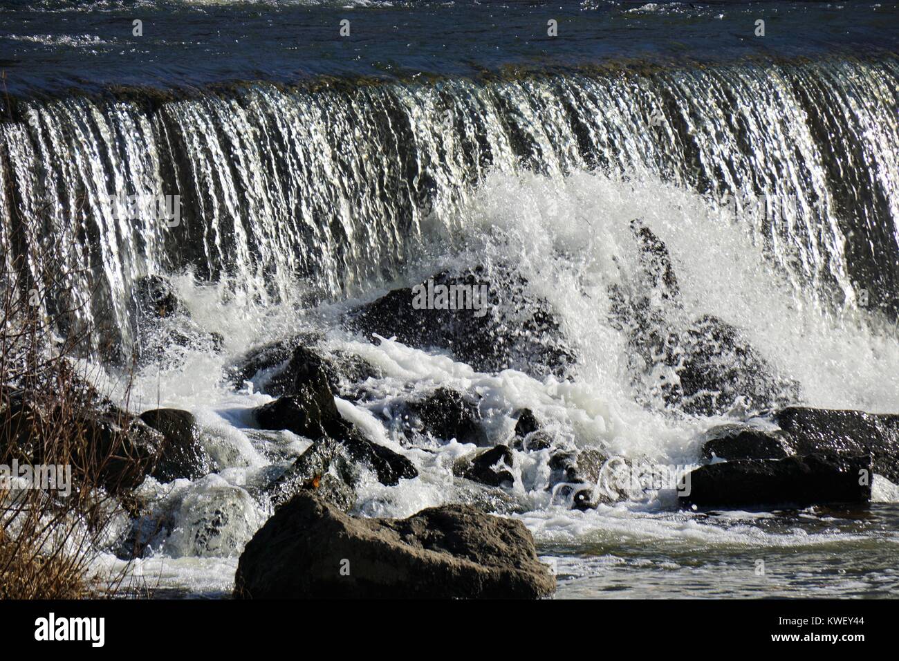 Dam on the Rabbit River, Hamilton, Michigan Stock Photo - Alamy