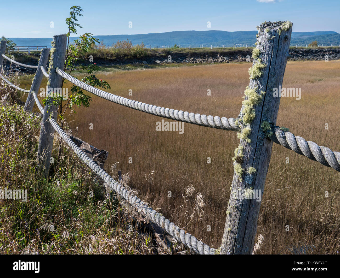 Rope fence, Shipyard Park, Mary's Point Road, Bay of Fundy, Waterside ...