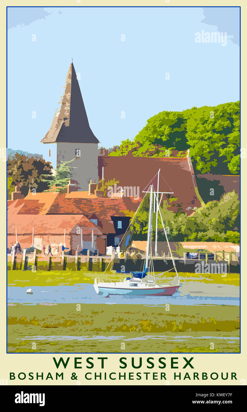 Bosham harbour illustration hi-res stock photography and images - Alamy
