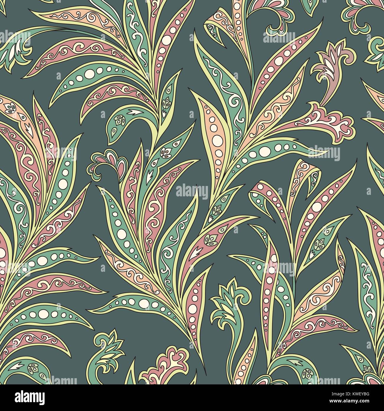 Floral pattern. Flourish tiled oriental ethnic background. Arabic ...