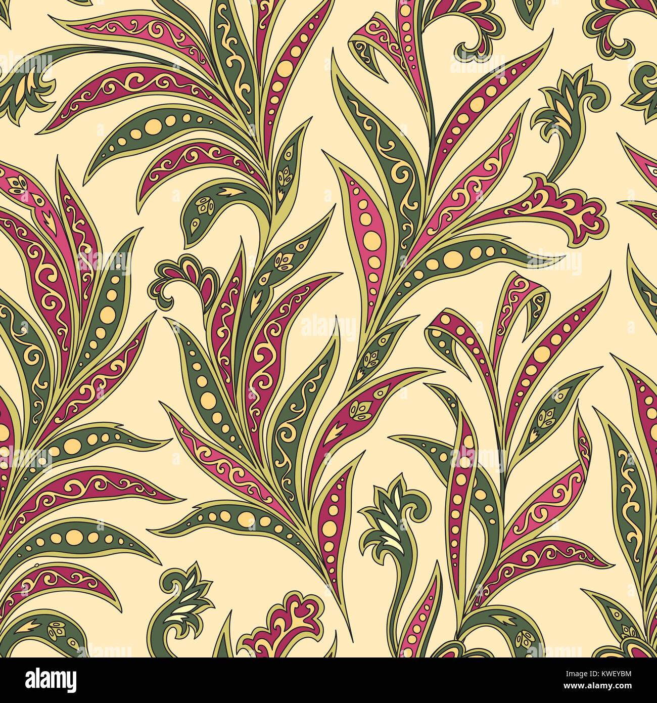 Floral pattern. Flourish tiled oriental ethnic background. Arabic ...