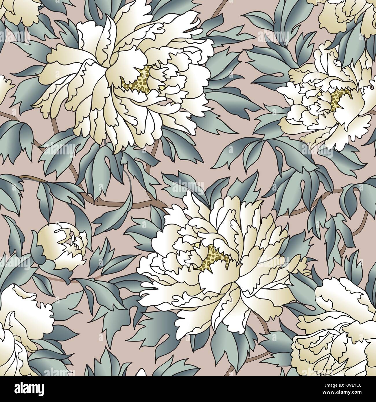 Floral seamless pattern. Fantastic flowers chinese style background ...