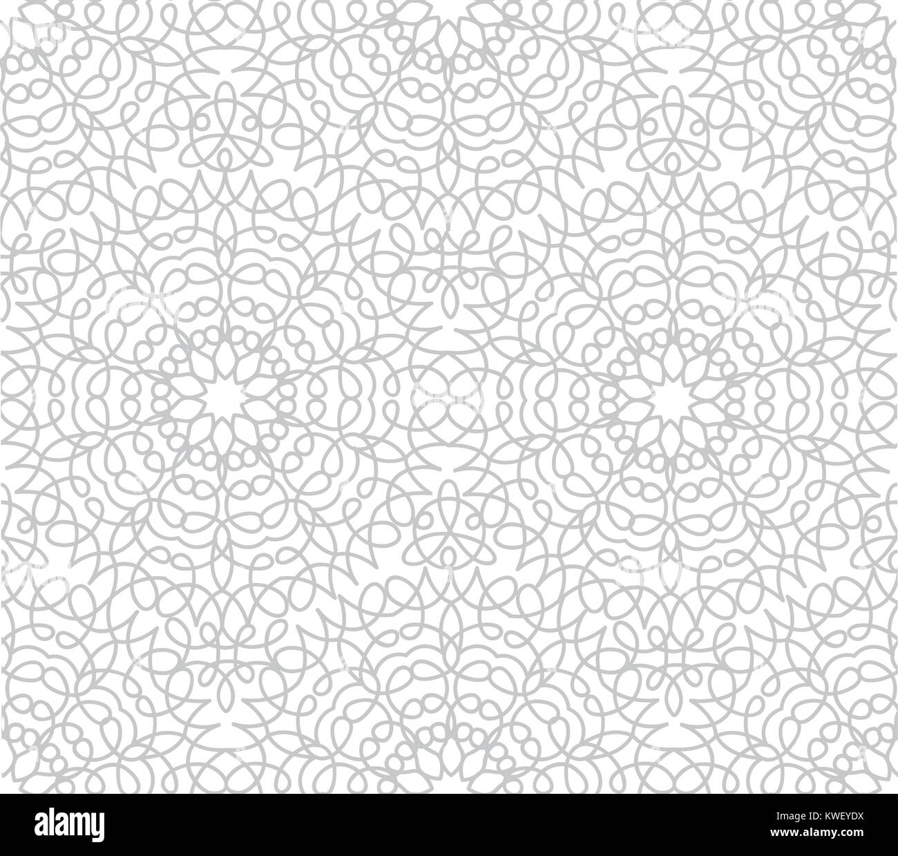 Abstract floral line oriental seamless pattern. Arabic tile ornament ...