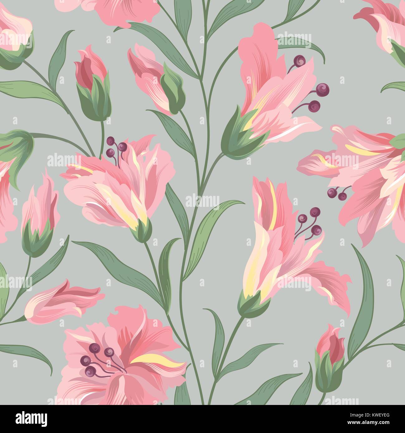 Floral seamless pattern. Nature vegetation background. Flourish ...