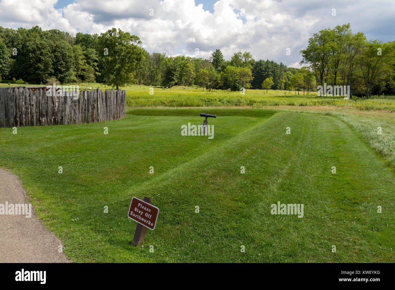 Earthworks surrounding the reconstructed fort, Fort Necessity National ...