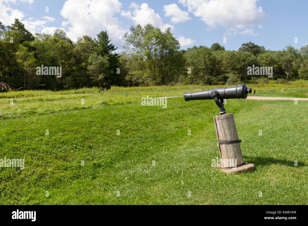 Earthworks surrounding the reconstructed fort, Fort Necessity National ...