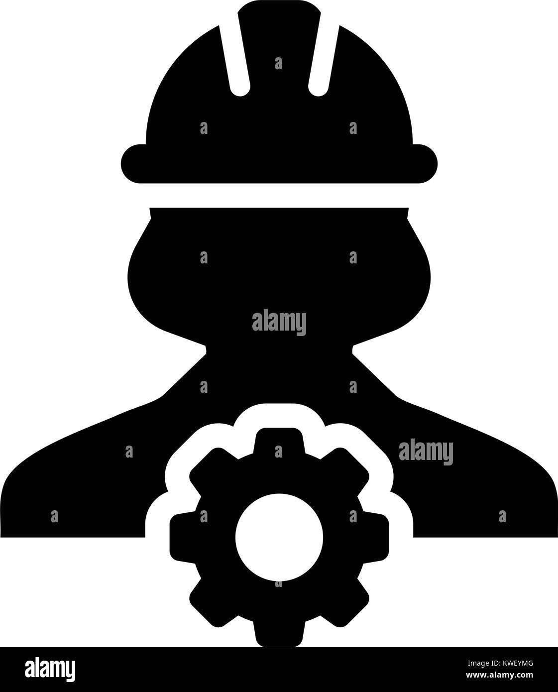 Female builder hard hat working Stock Vector Images - Alamy