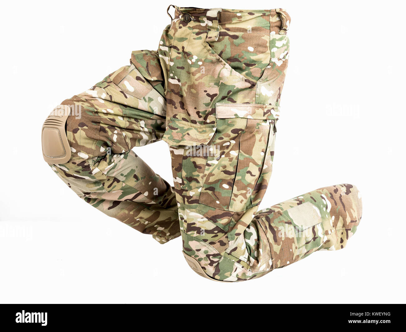 Chest pants for outdated activities. Camouflage pants. Detail of the ...