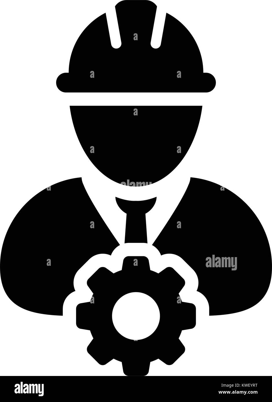 Service Icon Vector Person Worker Avatar Profile with Gear Cog Wheel ...