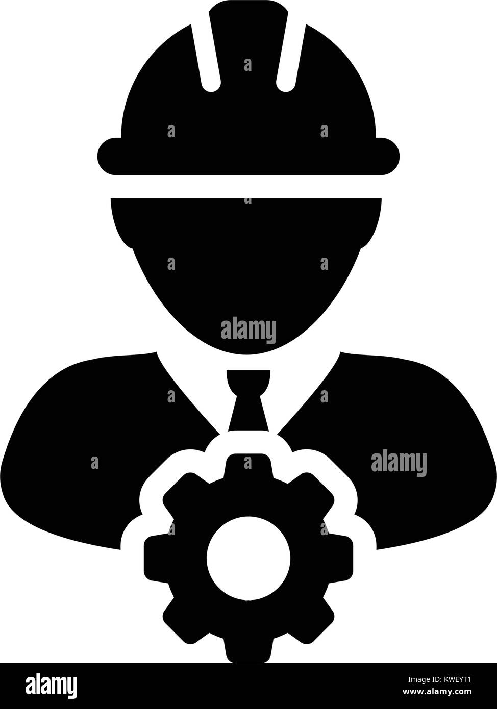 Service Icon Vector Person Worker Avatar Profile with Gear Cog Wheel ...