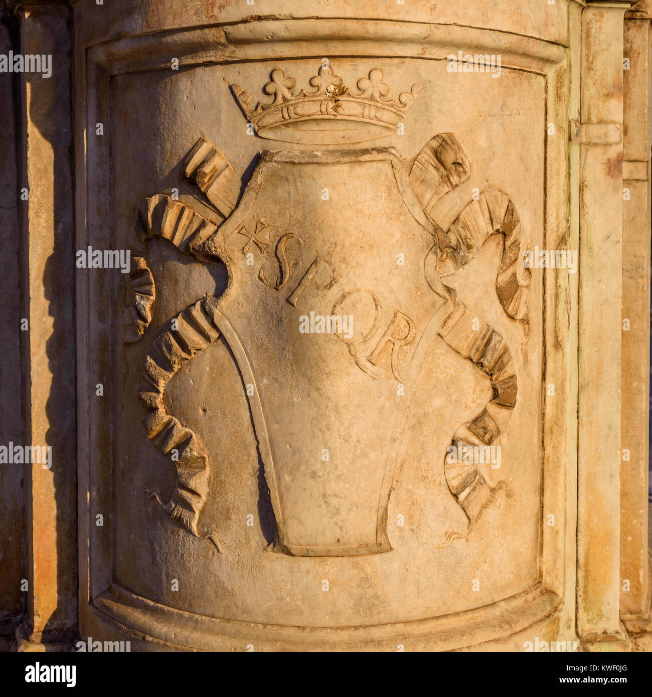Base of the Equestrian Statue of Marcus Aurelius, With the effigy of ...