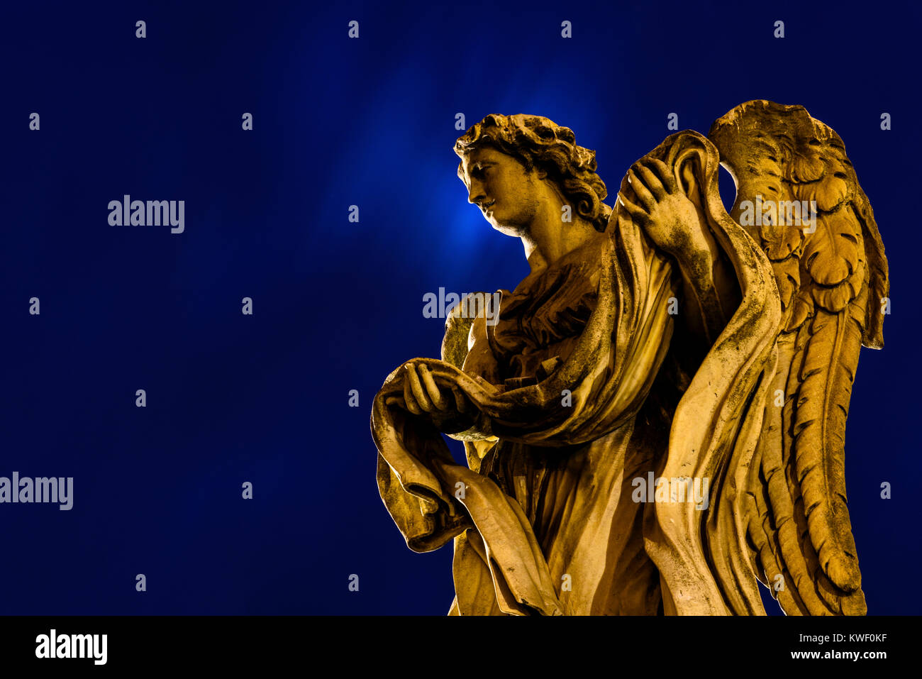 Statue of Angel (Angel with Shroud) in Ponte Sant Angelo, Rome, Lazio ...