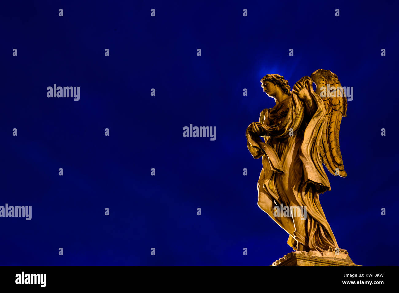 Statue of Angel (Angel with Shroud) in Ponte Sant Angelo, Rome, Lazio ...