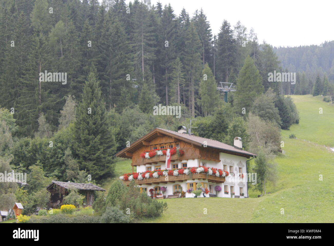 typical architecture of south Tyrol in Italy Stock Photo - Alamy