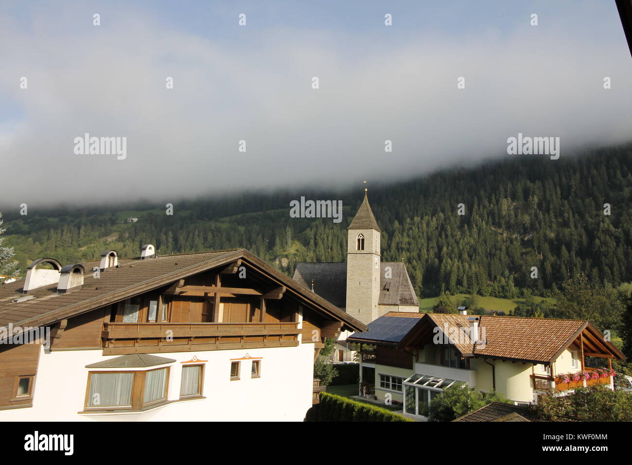 typical architecture of south Tyrol in Italy Stock Photo - Alamy