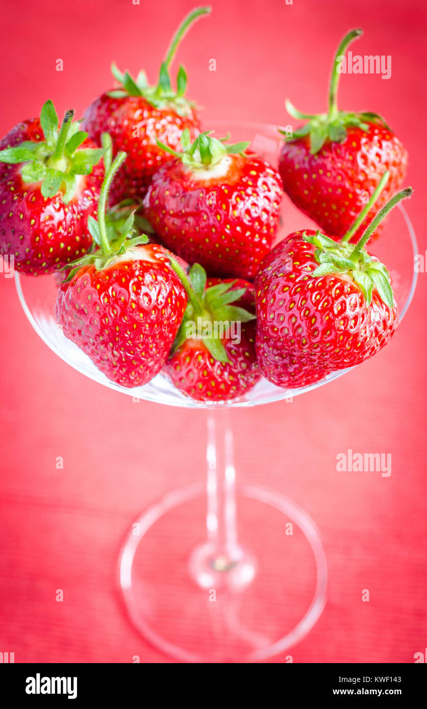 Still life with cocktail and strawberries hi-res stock photography and ...