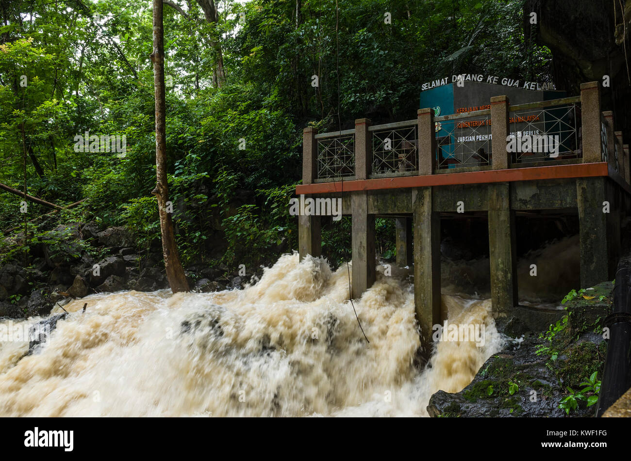 Gua Kelam, Perlis, Malaysia - Kelam cave flooded with heavy flows ...