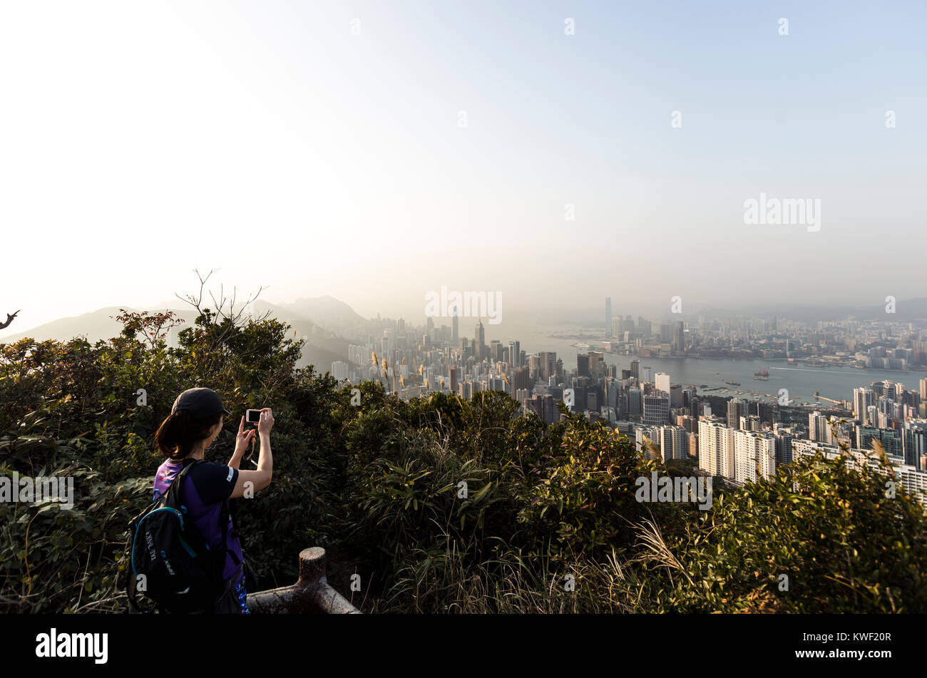 Views of Hong Kong on the trail between mount butler and Jardines ...