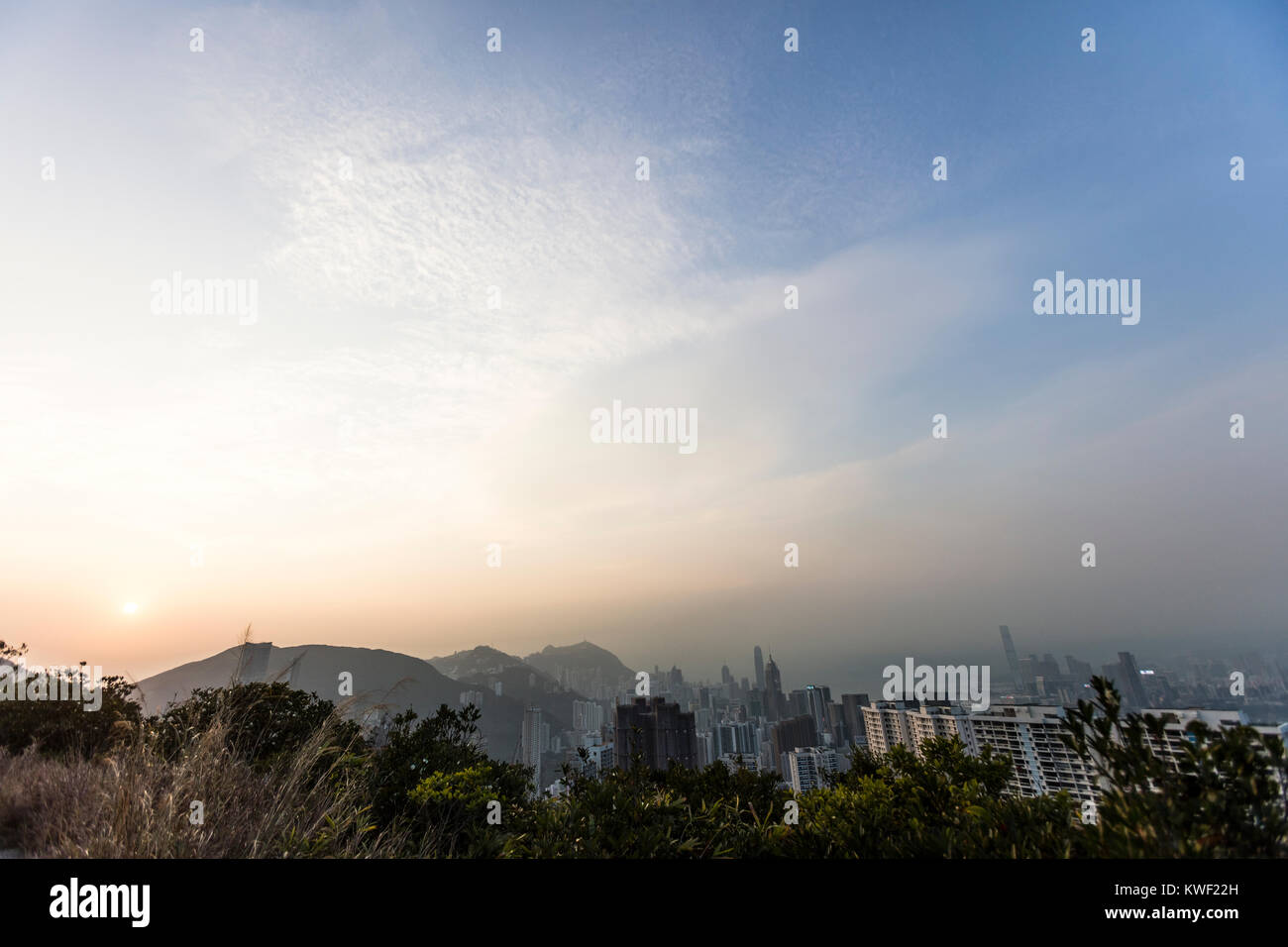 Views of Hong Kong on the trail between mount butler and Jardines ...