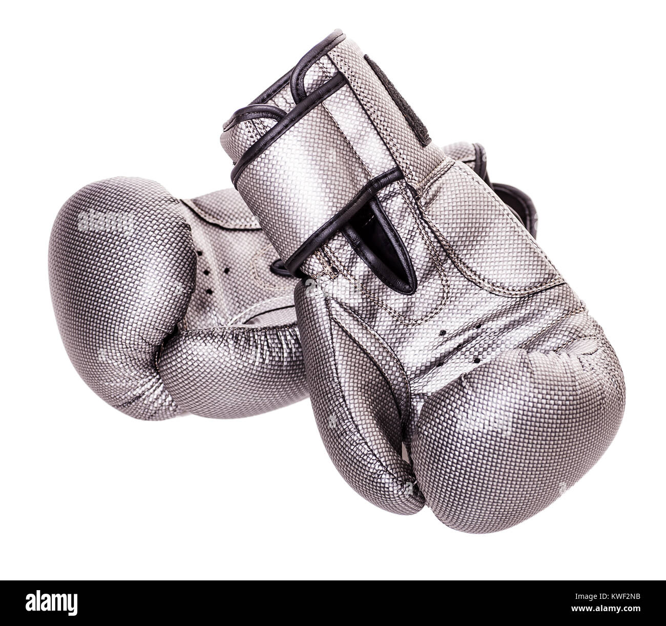 Grey boxing gloves isolated on white background Stock Photo - Alamy